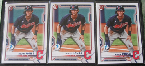 NOLAN JONES 3-CARD LOT 2021 Bowman 1st Edition #BFE-35 CLEVELAND ...