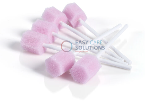 250x Oral Foam Swabs - PINK, Mouth Cleansing Swabs, Lollipop swabsticks ...