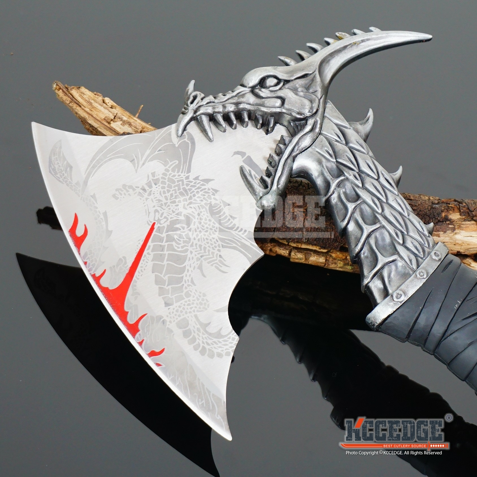 14.5" Fantasy Dragon Axe Knife Sword Dagger w/ Display Stand | eBay