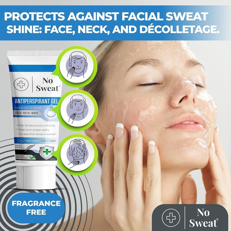 No Sweat Antiperspirant Gel 50 ML - Suitable Usage For Face-Neck-Nape ...