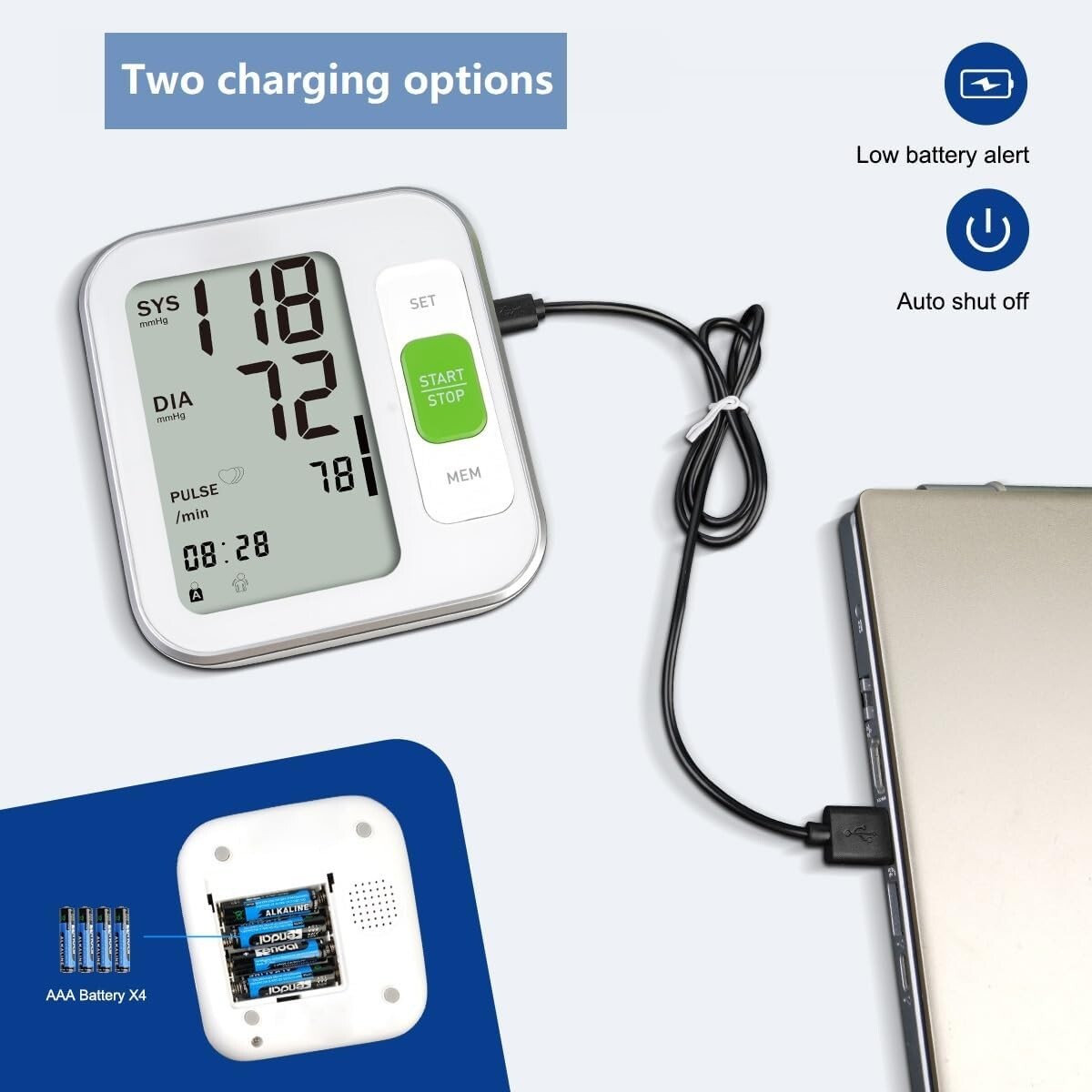 Blood Pressure Monitor for Home Use, Digital BP Machine Arm Type with ...