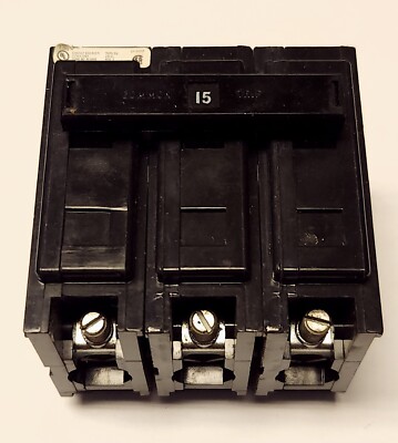 EATON CUTLER HAMMER BAB3015H 3 Pole 15 AMP Type BA Circuit Breaker 240 ...