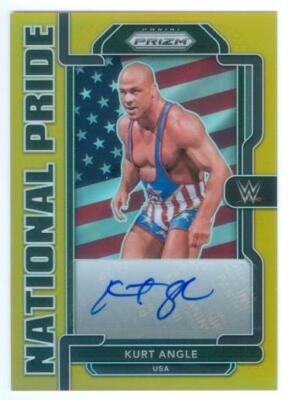 KURT ANGLE "NATIONAL PRIDE AUTOGRAPH CARD #10/10" WWE PANINI CHRONICLES ...