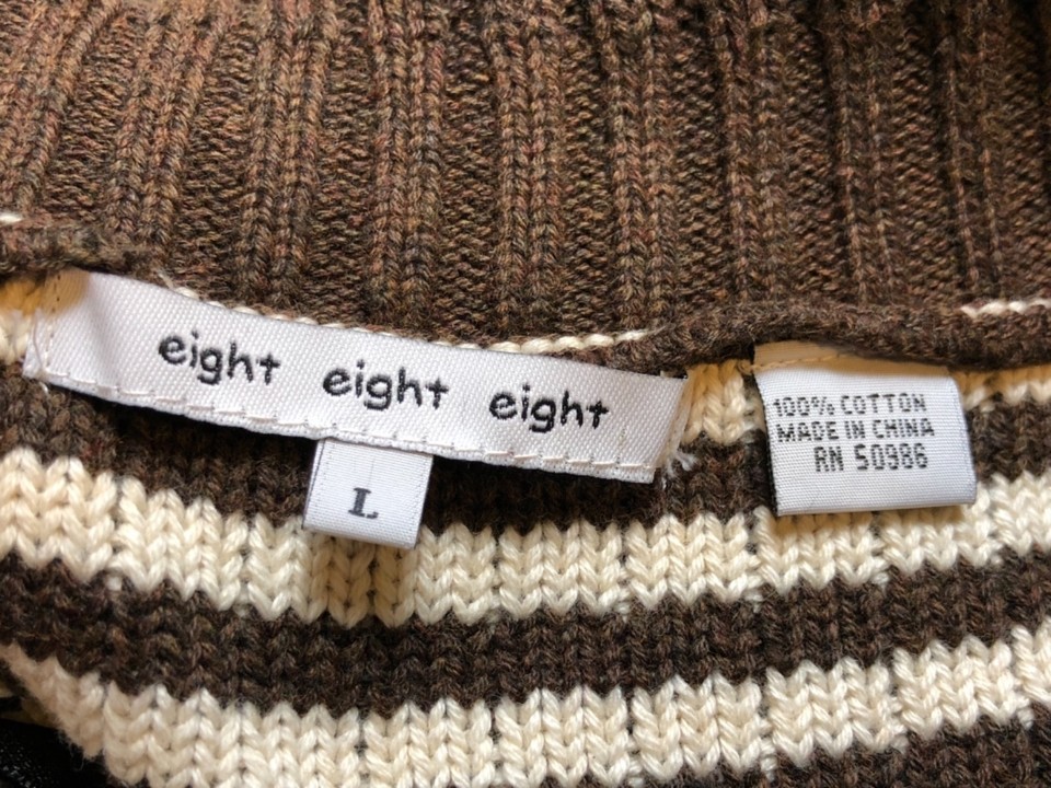 Eight Eight Eight Brown White Off The Shoulder Cowl Neck Sweater Size ...