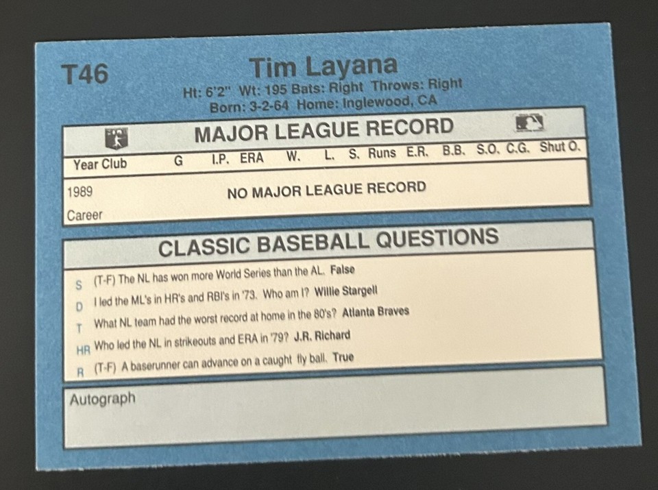 1990 Classic Yellow Baseball Card #T46 Tim Layana Cincinnati | eBay