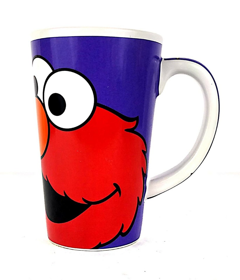 2004 Sesame Street Elmo Large 12oz Coffee Cup Mug Bright And Cheerful 5 ...