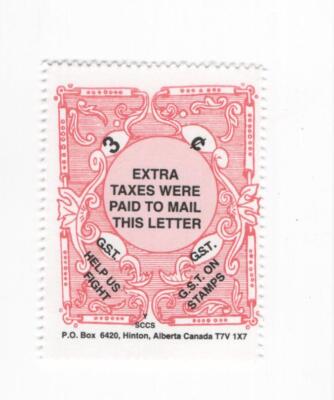 Poster stamp, GST protest, Alberta, Canada, 1994, MNH | eBay