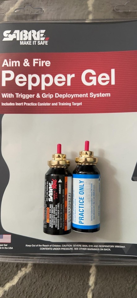 Aim and Fire Pepper Gel with 15-Foot Range & Grip Safety - Ultimate ...