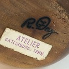 Carved Wooden Art Vase by R. Day 4.5 " | eBay