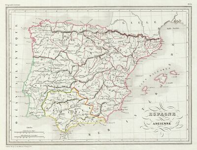 1843 Malte-Brun Map of Ancient Spain | eBay UK