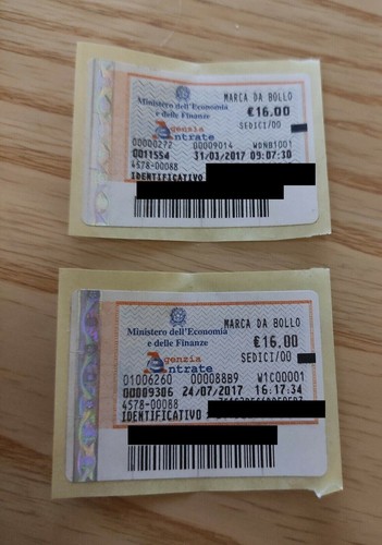 Marche da bollo 16,00 euro nuove vari anni 2022-2023-2024 | eBay