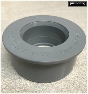 Grey 62mm x 32mm (36mm) Glued Boss Pipe Adapter Reducer Fits Polypipe ...