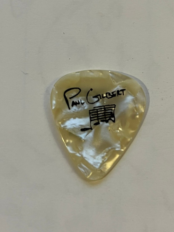 Mr. Big Paul Gilbert Guitar Pick 1990 Tour Drill Hard Rock Metal Shred ...