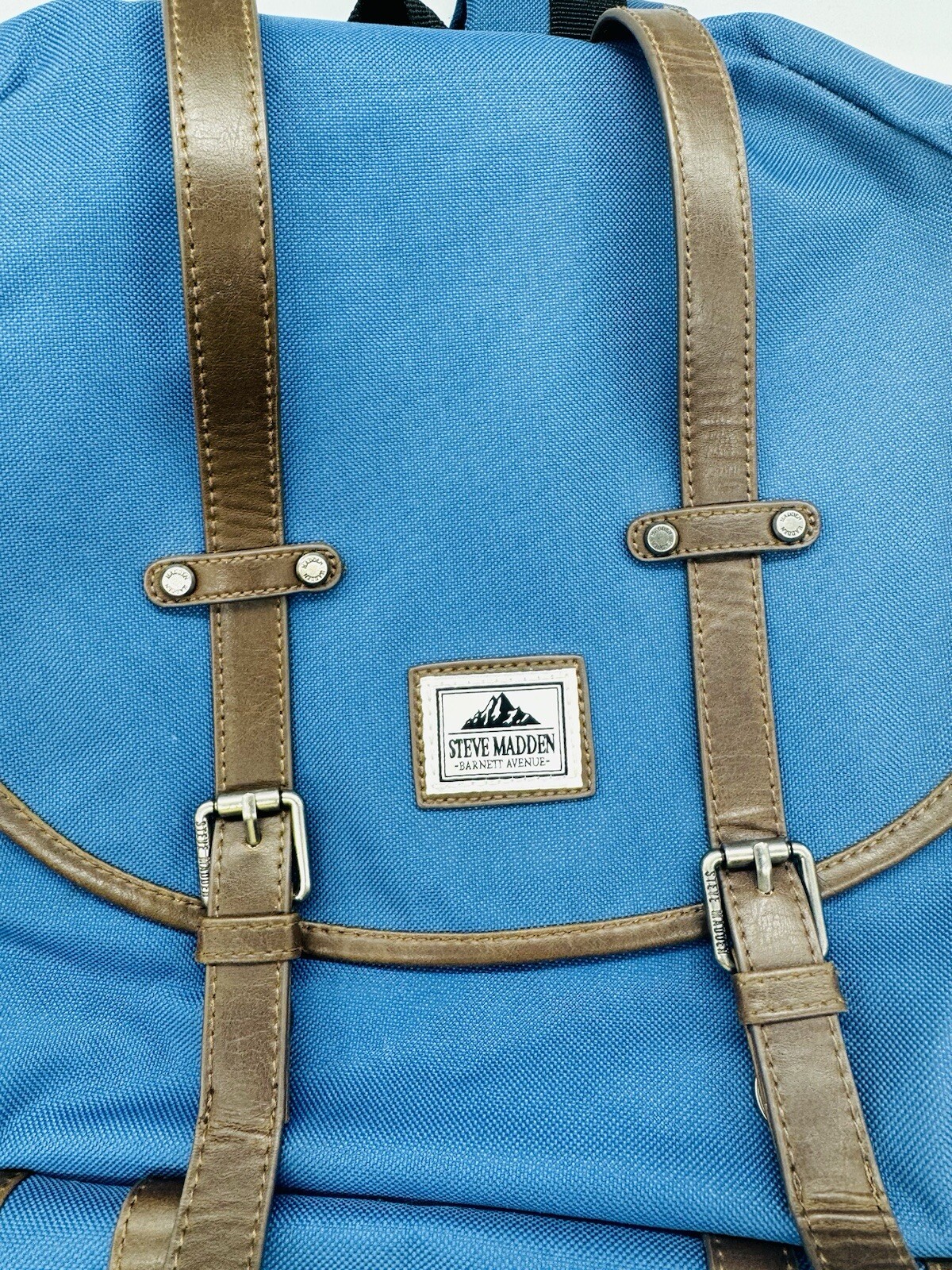 Steve Madden Barnett Avenue Blue With Leather Trim Backpack Bag ...