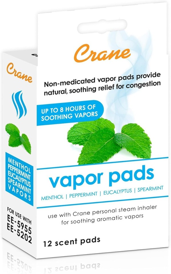 Natural Menthol-Eucalyptus Vapor Pads - 12 Pack for Soothing ...