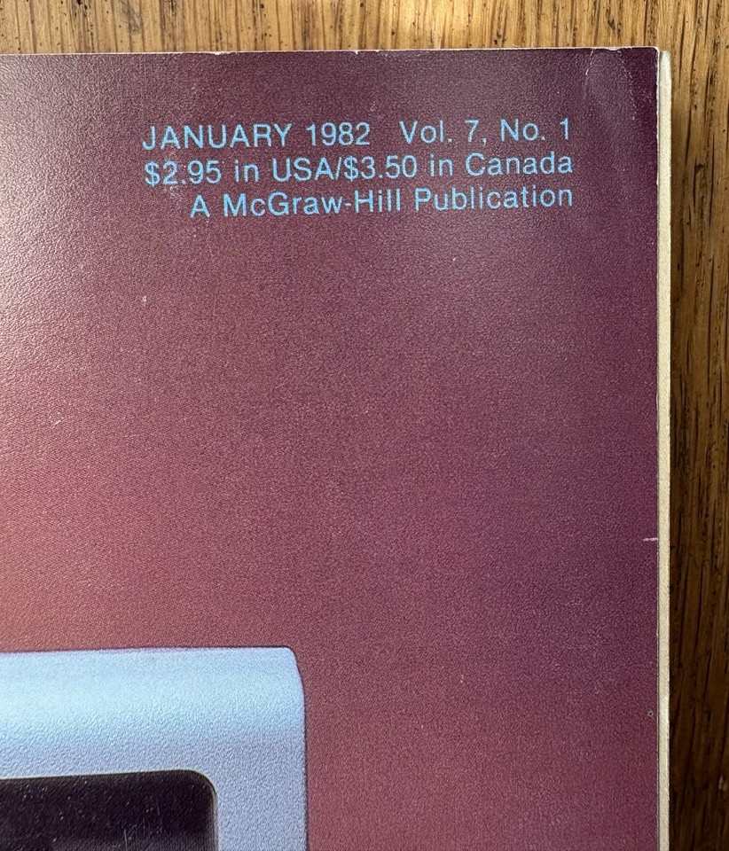 BYTE Magazine Issue January 1982 Volume 7 #1 The IBM Personal Computer ...