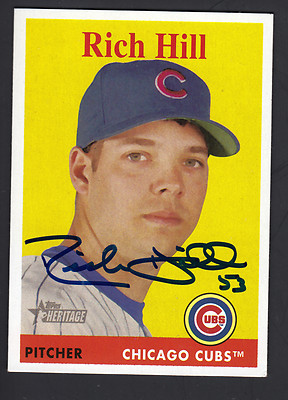 Rich Hill Autographed 2007 Topps Heritage Baseball Card #184 Cubs | eBay