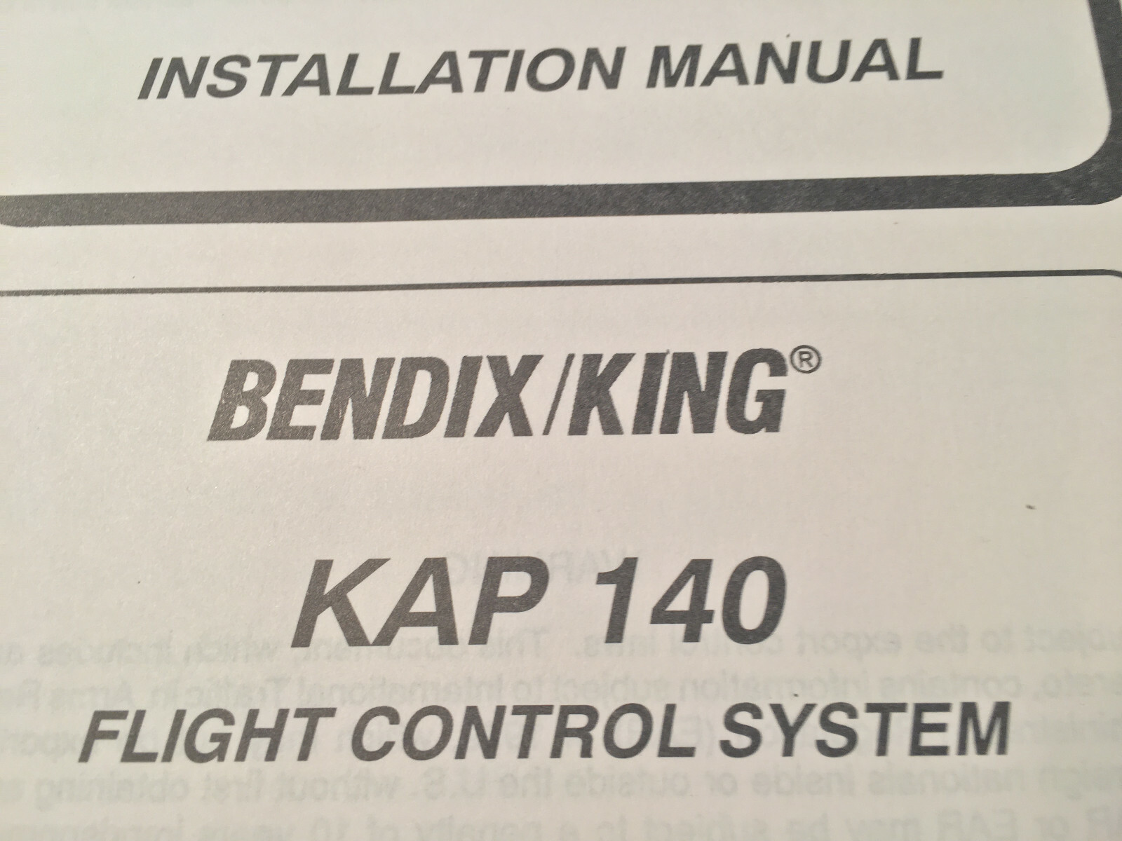 King KAP-140 Flight Control Install Manual | eBay
