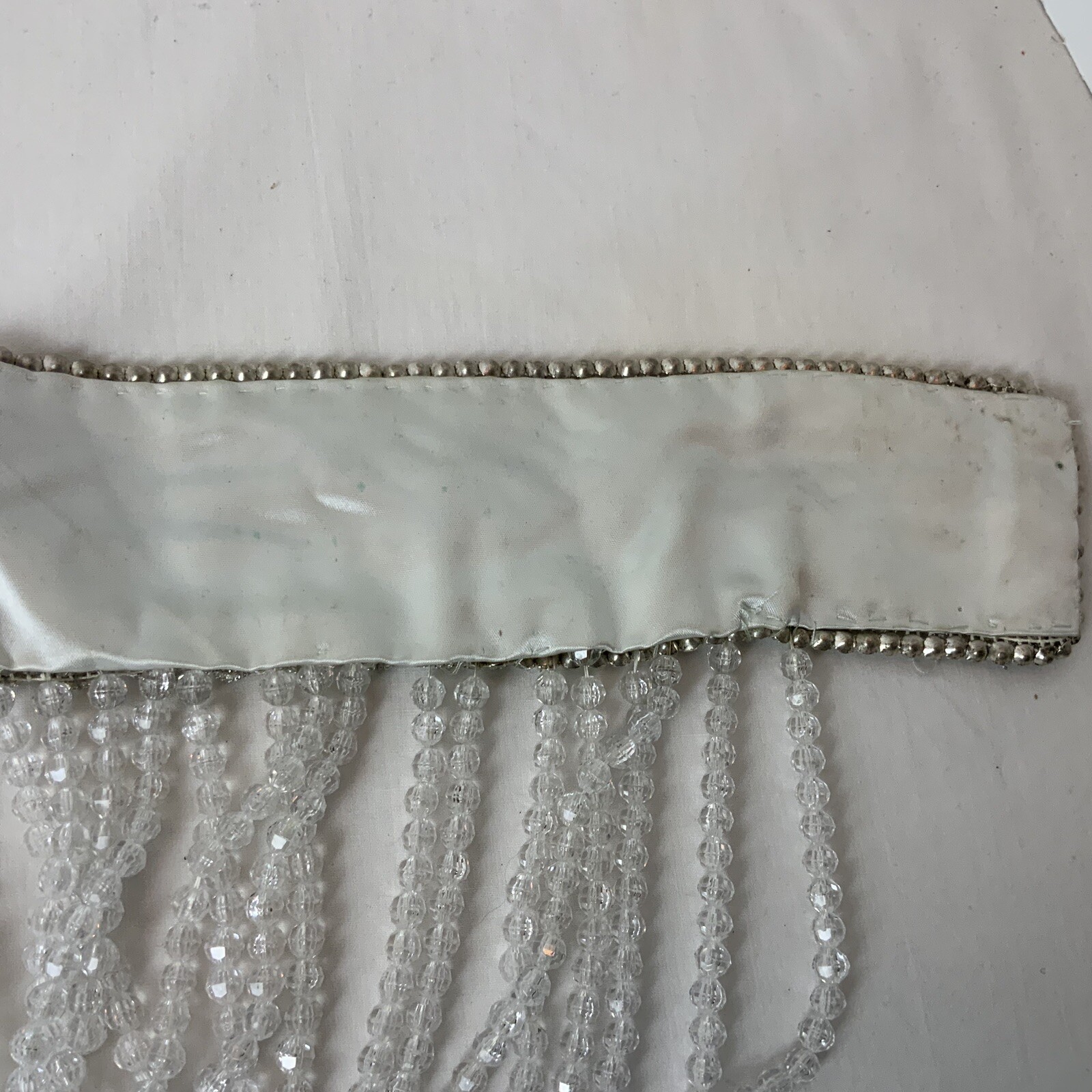 Vintage Hand Sewn Satin Lined Sequin Silver Decorative Fringe Plastic ...