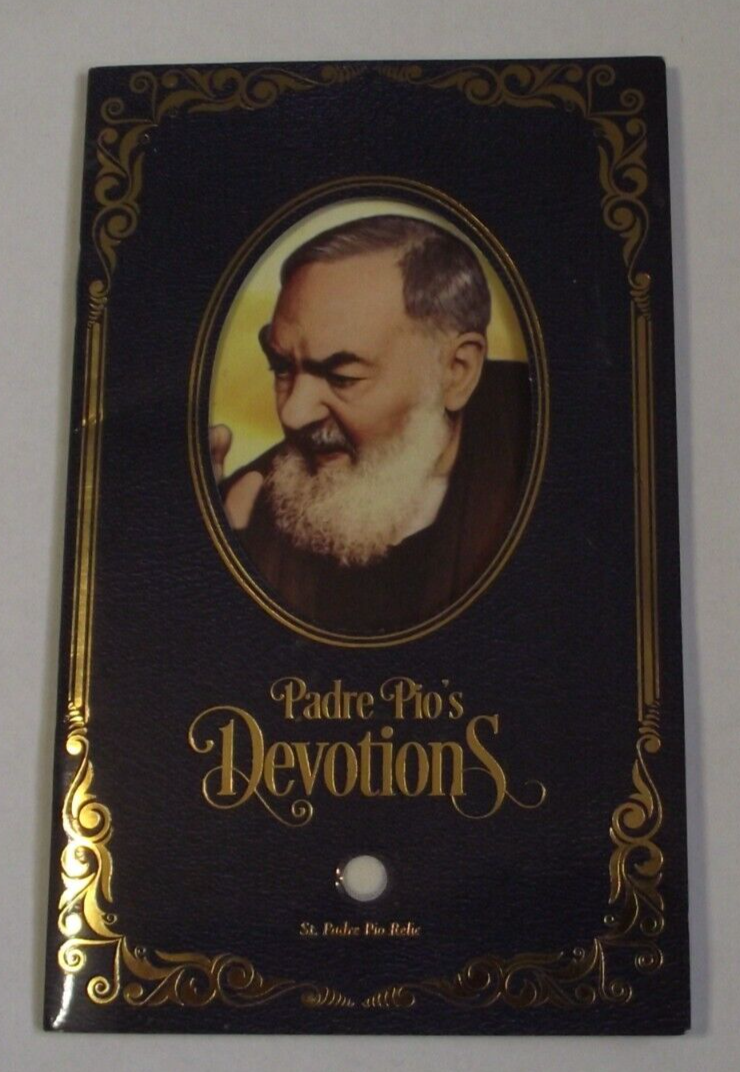 Vintage Patron St Saint Padre Pio Pio's Devotions relic prayer book ...