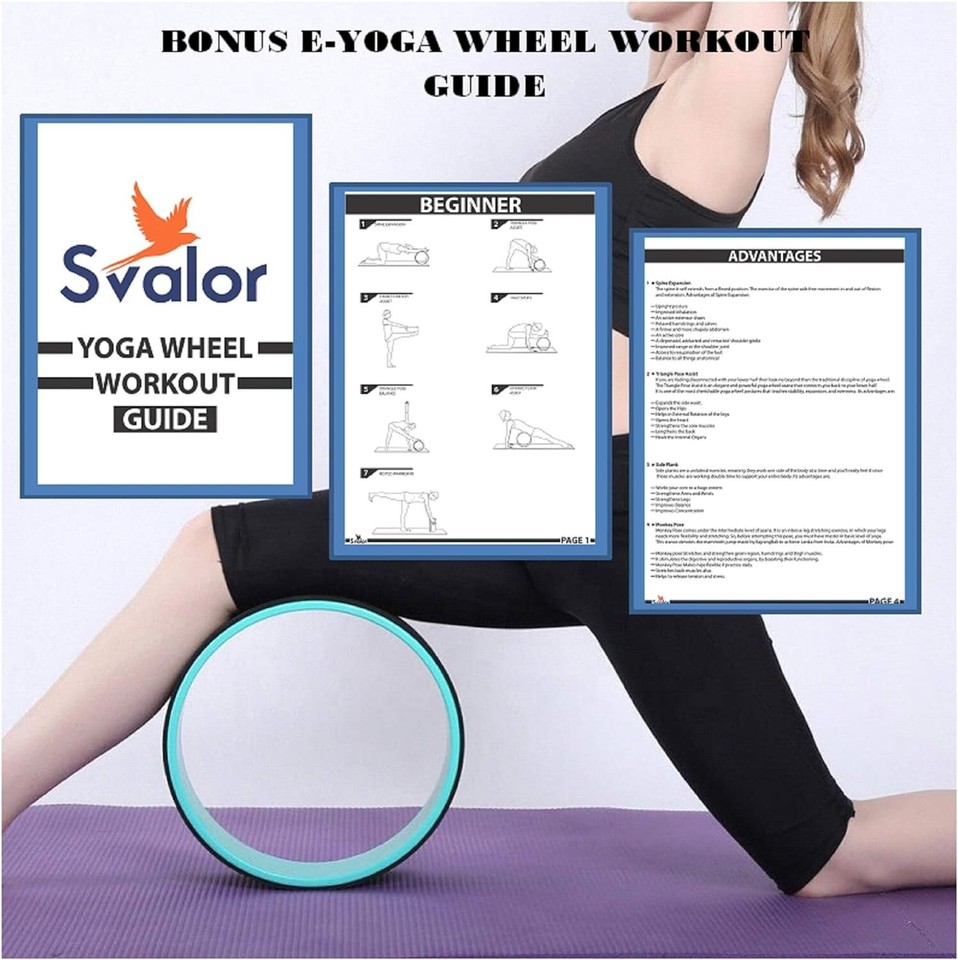 Yoga Wheel for Stretching Set with Strap and Block - Comfortable Spine ...