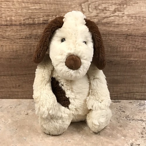 JELLYCAT LONDON PUFFLES CREAM BROWN SPOTTED PUPPY DOG STUFFED ANIMAL ...