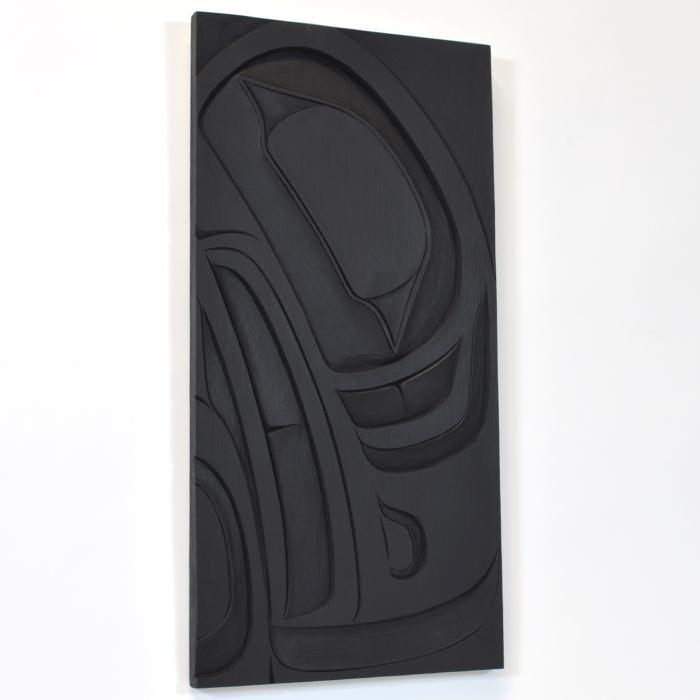 Black on Black Cedar Raven Panel Native Carving | eBay