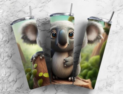 Koala Bear 20oz Skinny Straight Tumbler drinkware water bottle travel ...