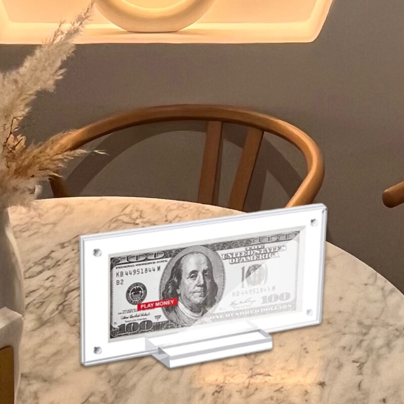 Acrylics Currency Holder Bill Holder Clear Acrylic Paper Money Display ...