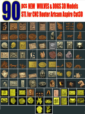 3D stl files relief DOGS WOLF for CNC router cnc machine milling | eBay