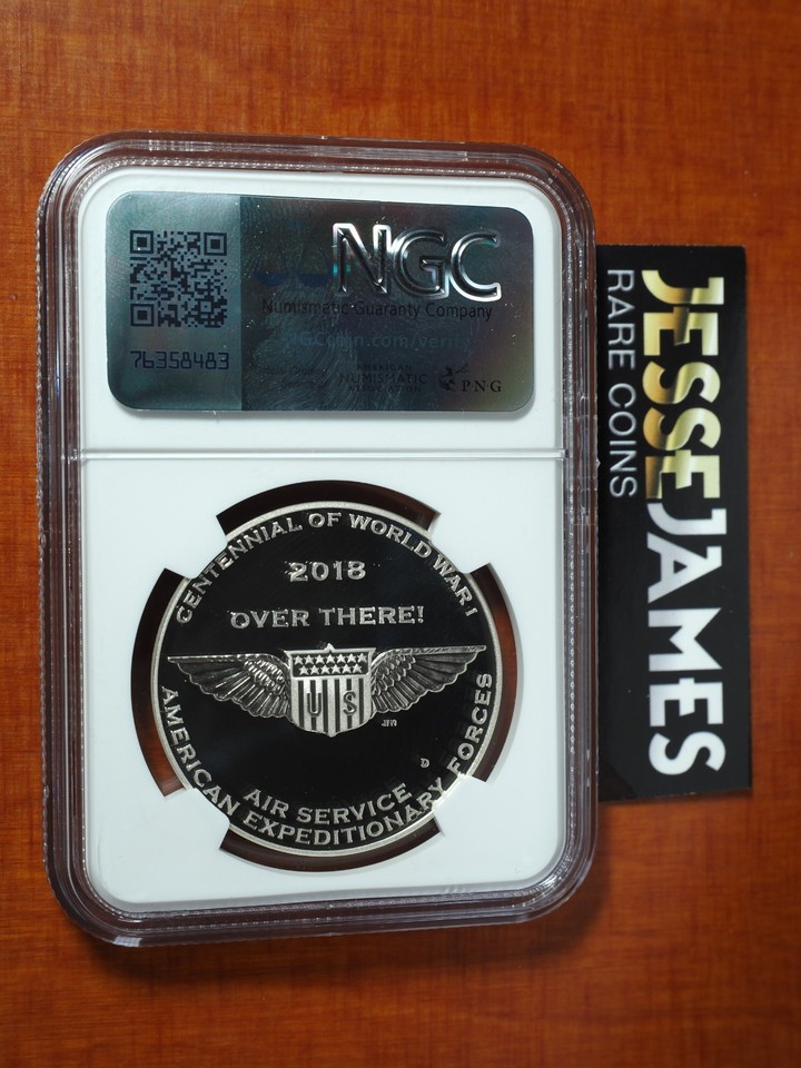 2018 D PROOF SILVER U.S. AIR SERVICE MEDAL NGC PF69 ULTRA CAMEO BROWN ...