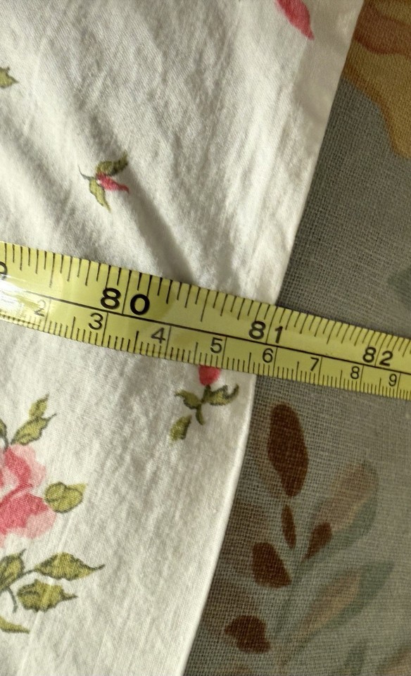 100% Cotton Queen Top Sheet w/Dainty Pink Roses Design (Damaged) | eBay