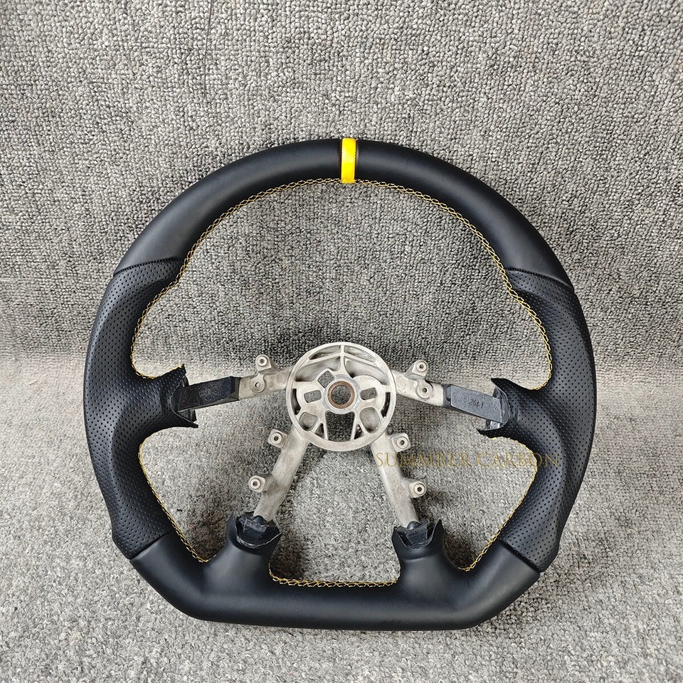 Napa Leather Steering Wheel Yellow Stripe For 1997-2004 Corvette C5 Z06 ...