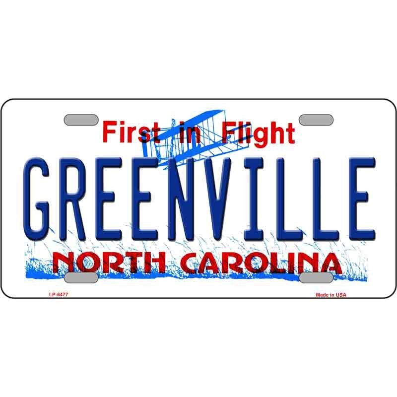Greenville North Carolina License Plate Metal Sign Car Truck Wall Home ...