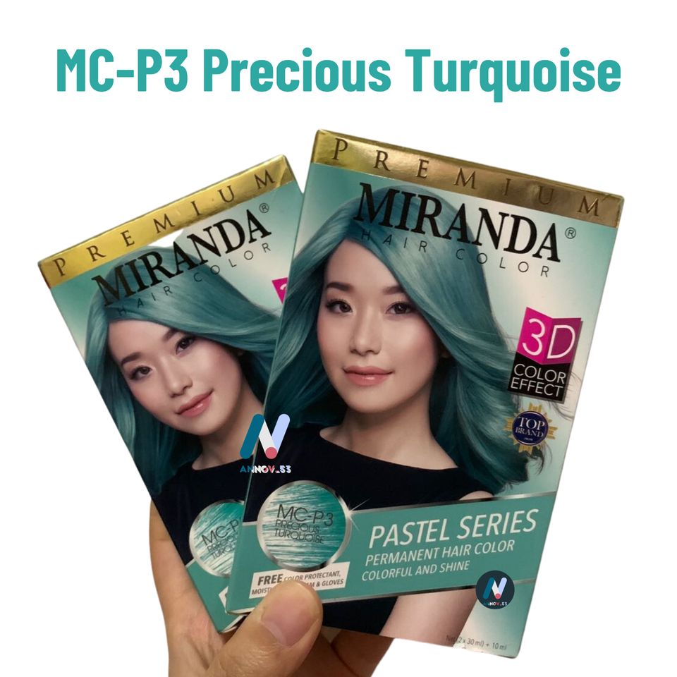 2X MIRANDA 3D Permanent Hair Dye Shine Color Pastel #MC-P3 Precious Turquoise | eBay