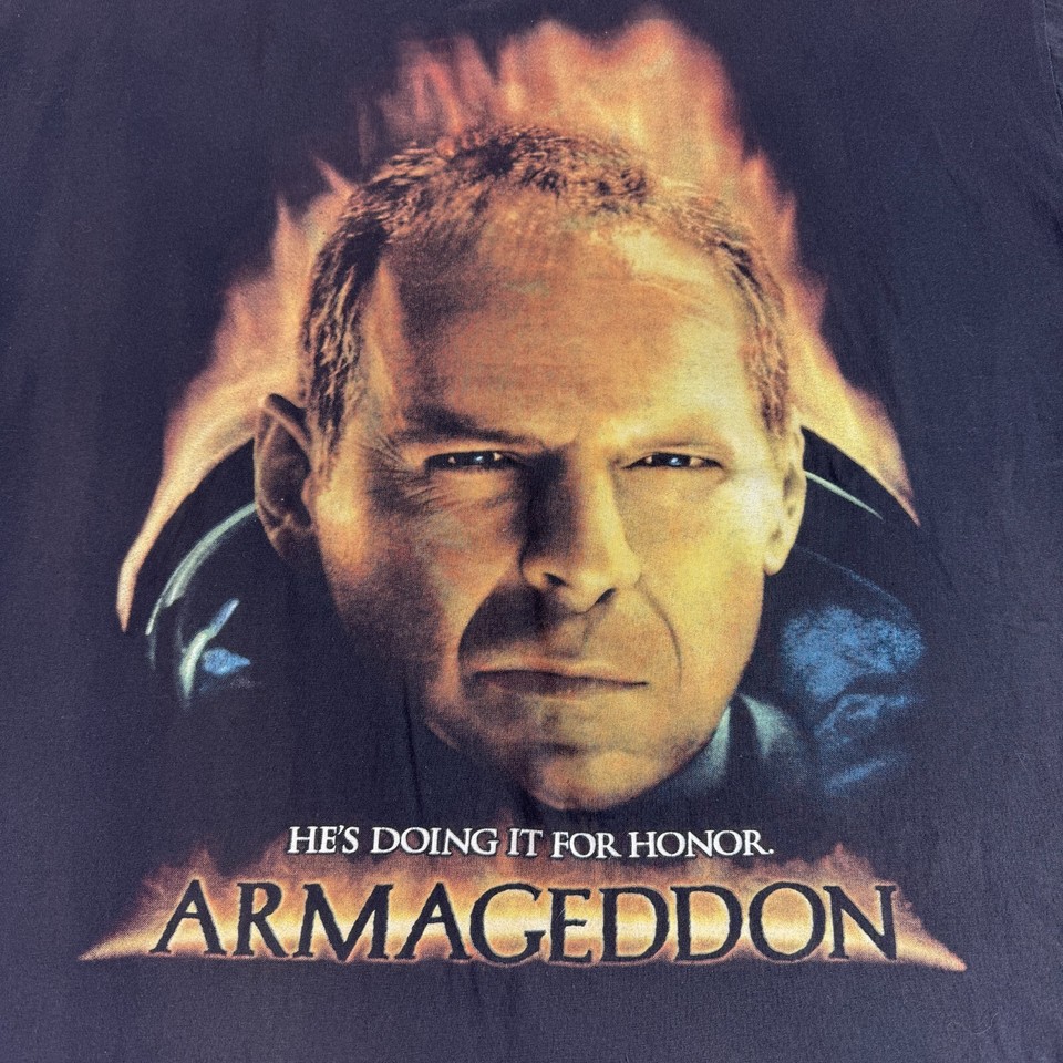 Vintage 90s Armageddon T Shirt Bruce Willis Movie Promo Tee XL RARE! | eBay