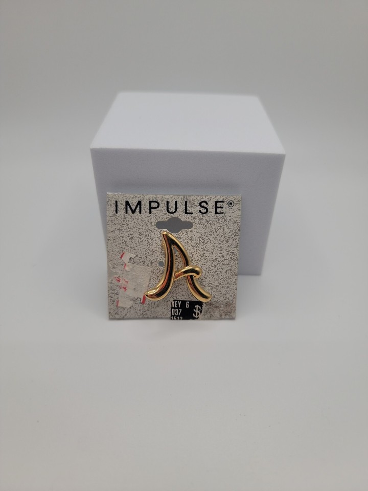 Vintage Jewelry Impulse Gold Tone Letter "A" Pin Brooch | eBay