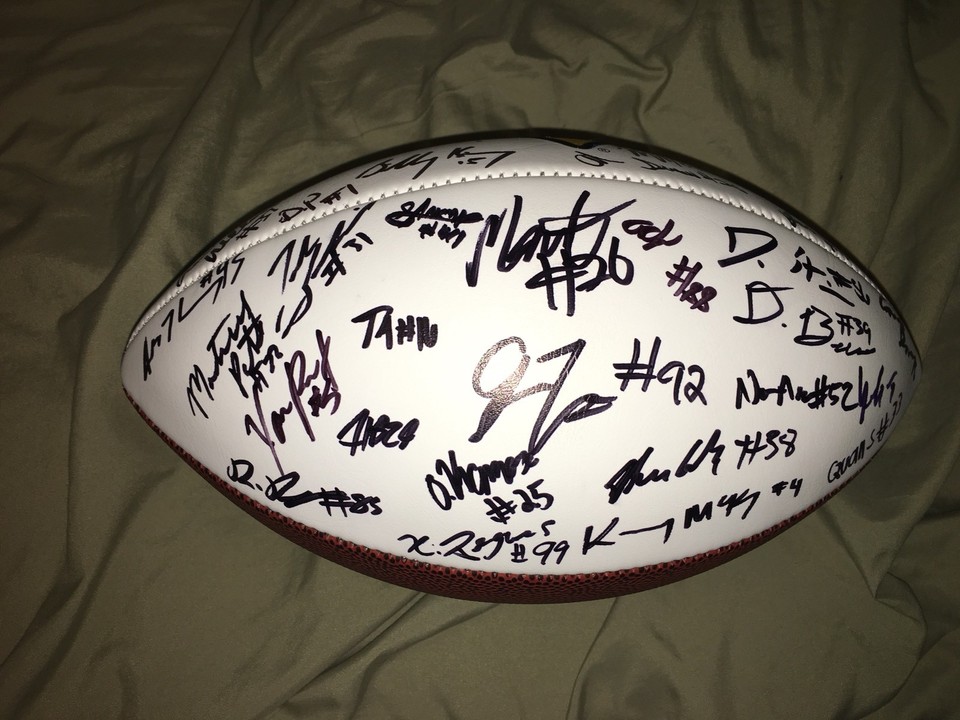 2017-2018 WEST VIRGINIA MOUNTAINEERS TEAM SIGNED FOOTBALL GRIER ...