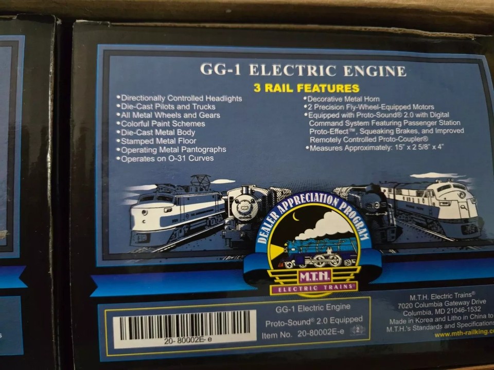 MTH 20-80002E Pennsylvania Congression Set GG-1 w/Protosound 2 DAP LN ...