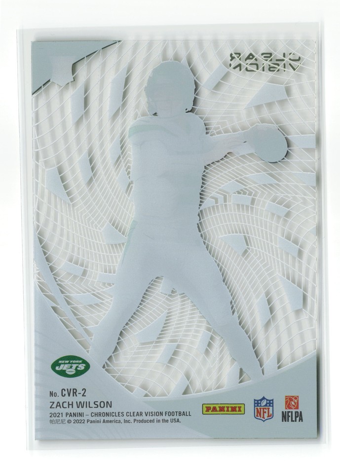 ZACK WILSON #cvr-2 RC 2021 PANINI CHRONICLES CLEAR VISION Jets | eBay