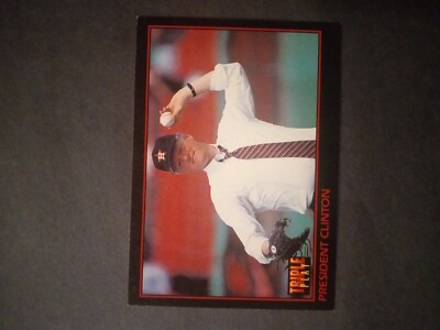 President Bill Clinton Leaf Triple Play 1993 Card #32 First Pitch MLB ...