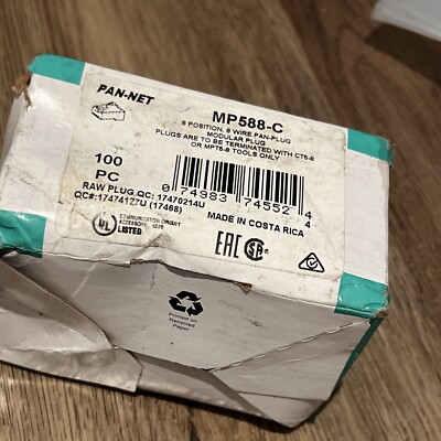Panduit MP588-C Modular Plug (Pack of 100) 74983745524 | eBay