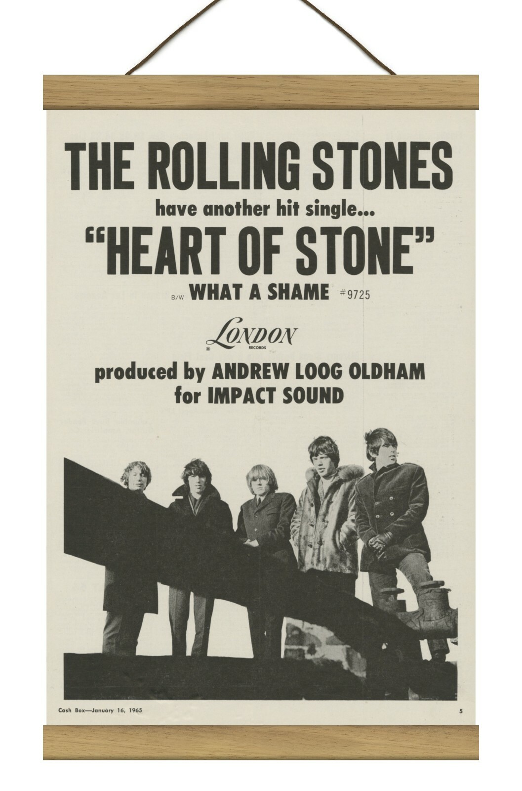Rare Rolling Stones Heart Of Stone Original Promo Ad, Mounted w ...