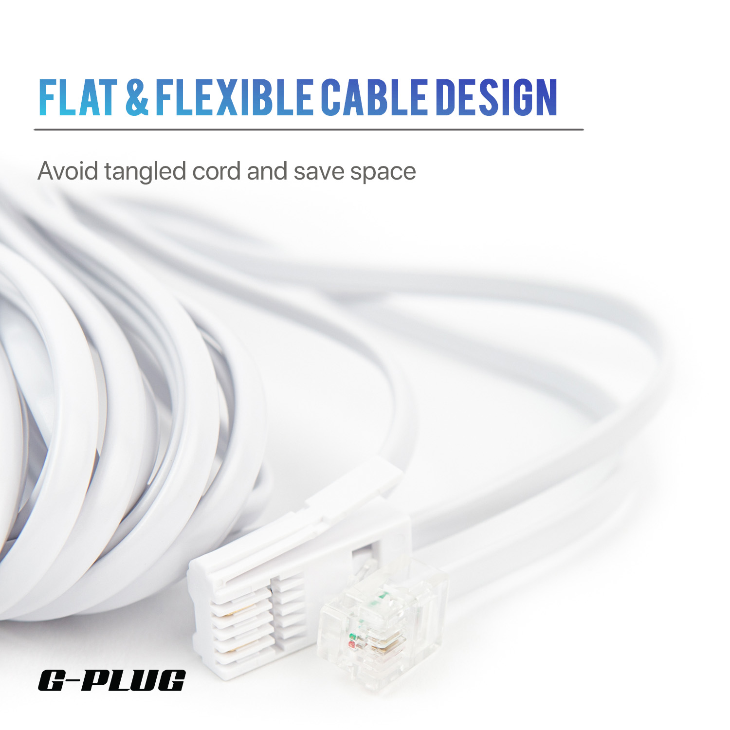 BT Telephone Cable to RJ11 ADSL Modem Male – 2 Wires 6P2C White ...