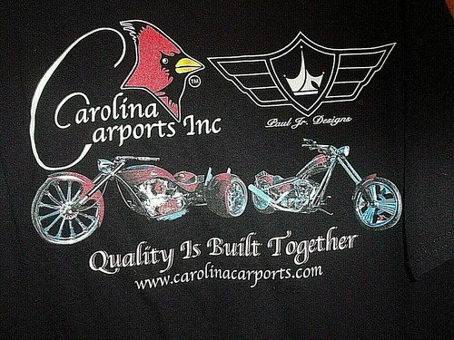 Paul Jr Designs Carolina Carports black L t shirt Motorcycle n Trike | eBay