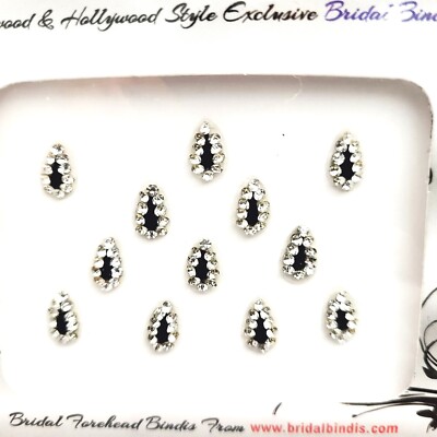 Exclusive Tear Drop Black Colour Bindis. Tear Drop Bindis in Black. | eBay