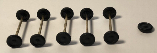 Lot of 5 Vintage Toy Car Axle Wheel Tire Metal Plastic Copper Black ...