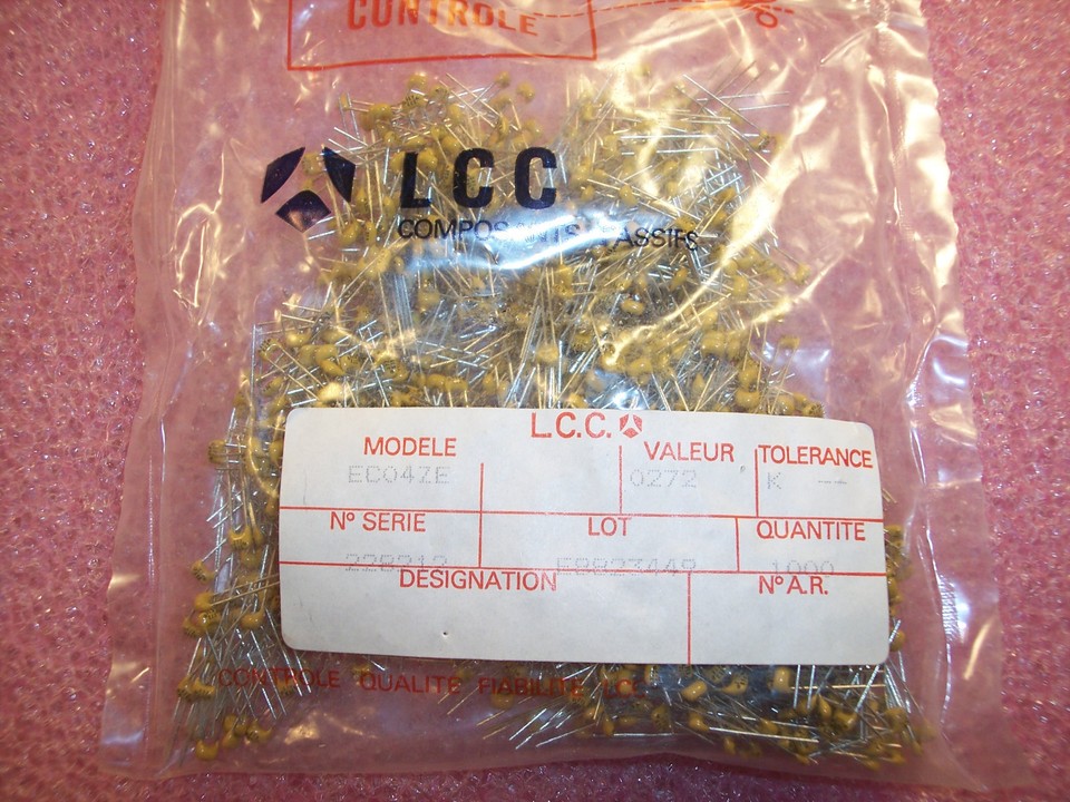 QTY (1000) 2700pf 100V 10% .1 ls X7R RADIAL CERAMIC MLCC CAPACITORS ...