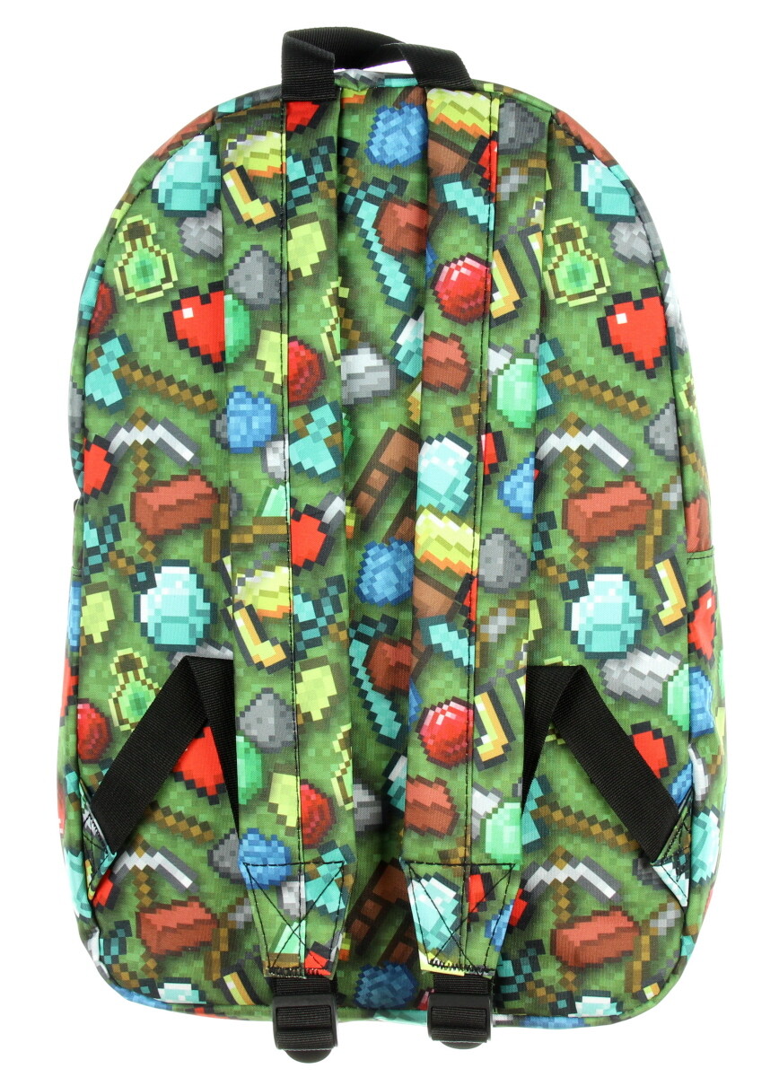 Minecraft Sword Pickaxe Items All Over Sublimated Print Laptop Backpack ...