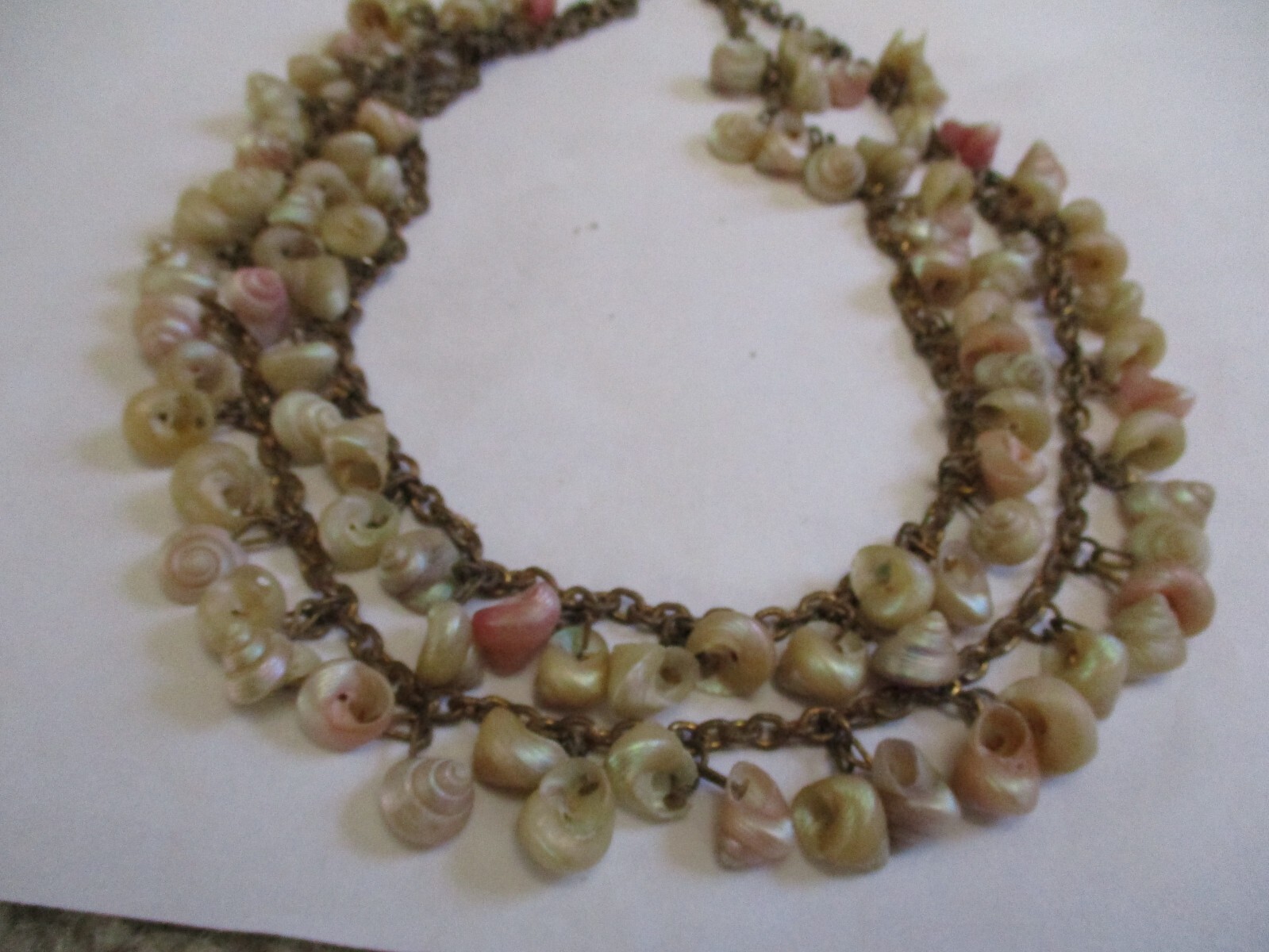 Antique Multi 2 Strand Iridescent TROCHUS Shell Beade… - Gem